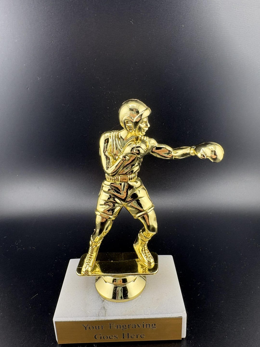 Men's Classic Boxing Trophy on Marble Base With Custom Personalized ...