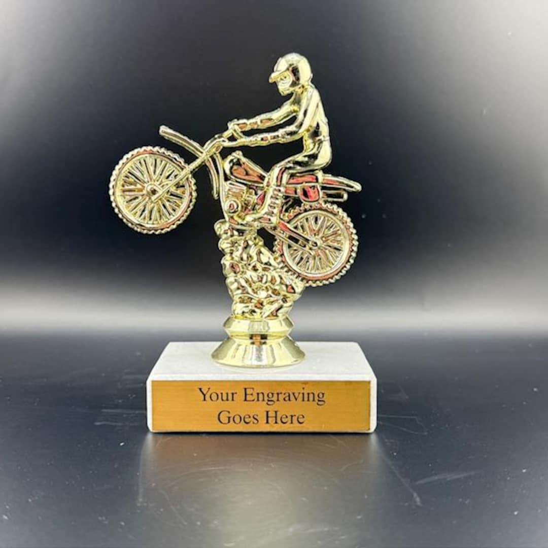 Motorcycle Trophy - Laser Engraving Marble Base - Etsy