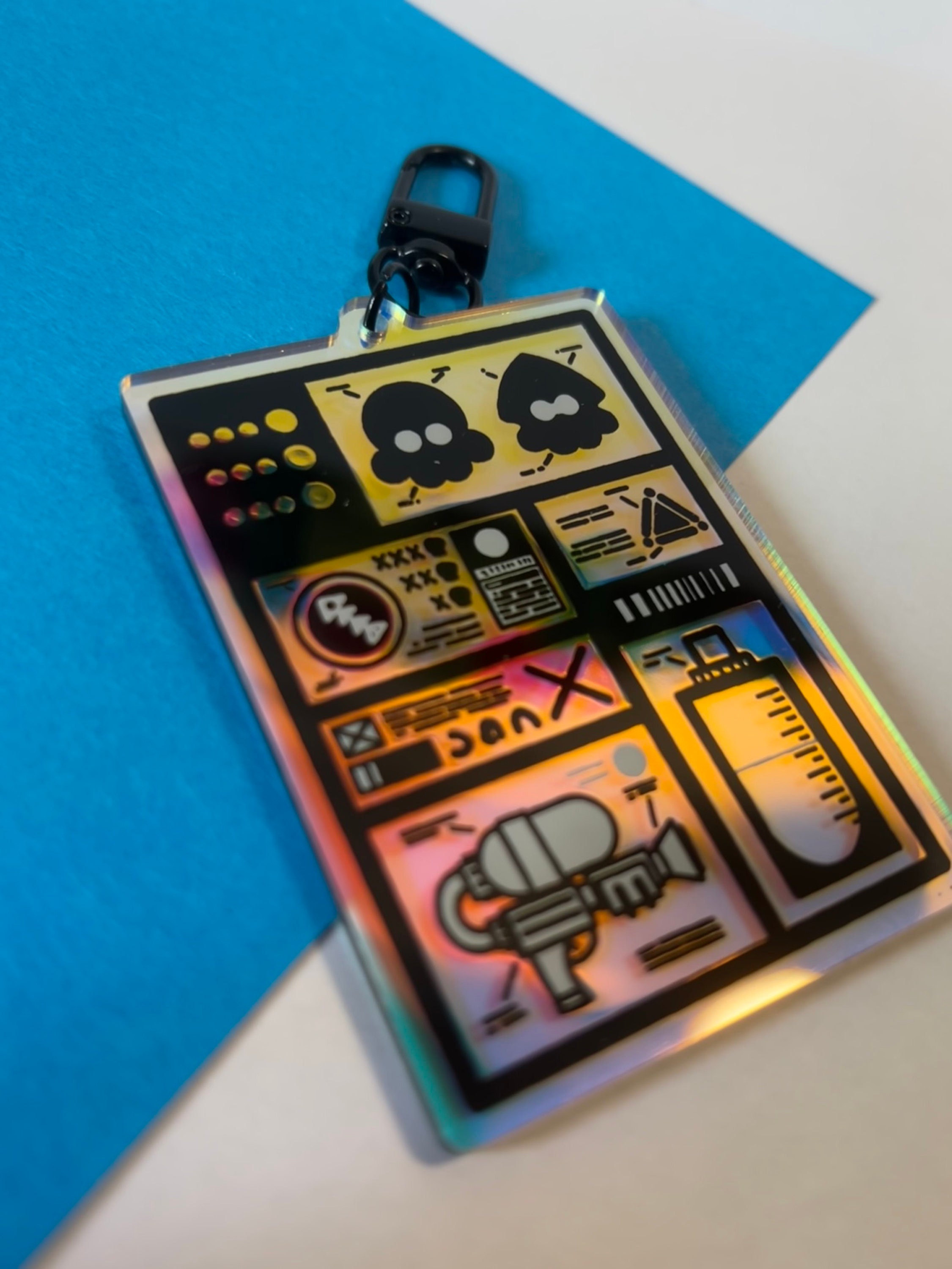 Rainbow Acrylic Splatoon Keychain - Etsy