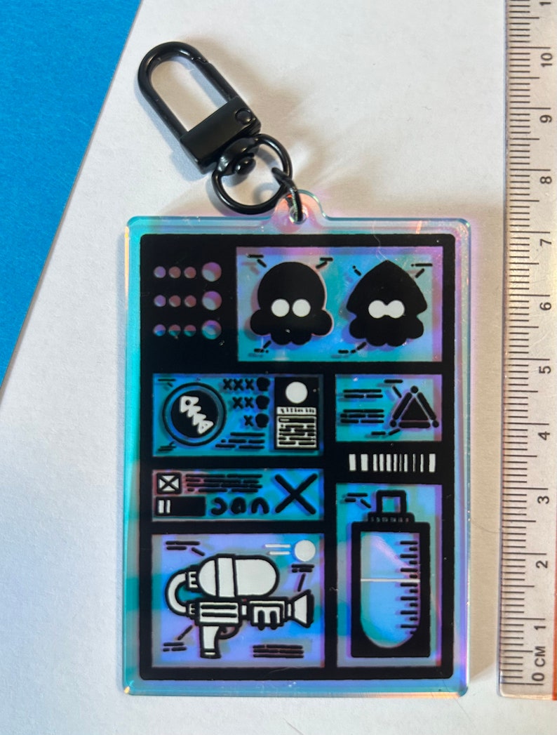 Rainbow Acrylic Splatoon Keychain - Etsy