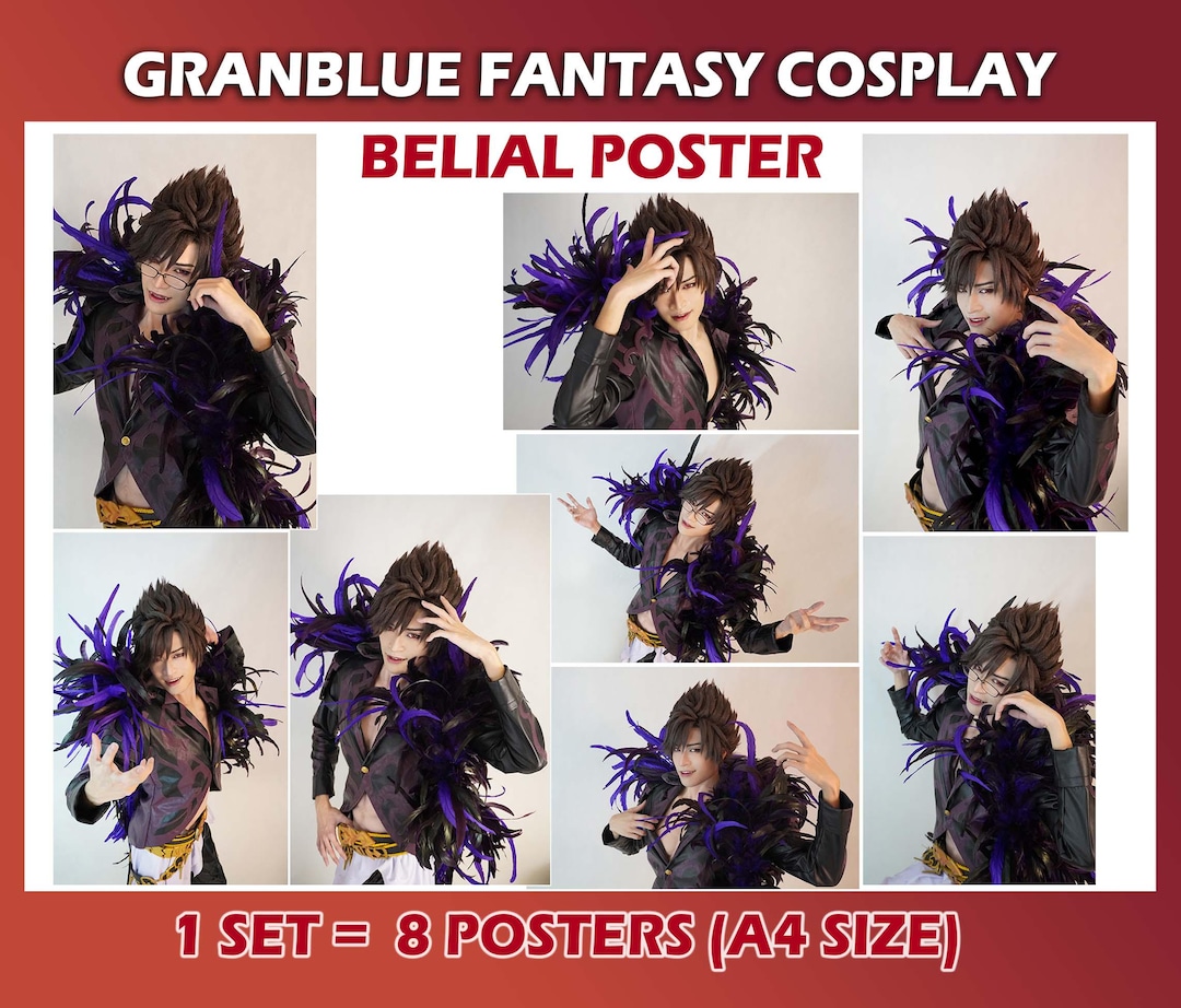 Granblue Fantasy Belial Cosplay Poster Set 8 in One Set A4 Print - Etsy