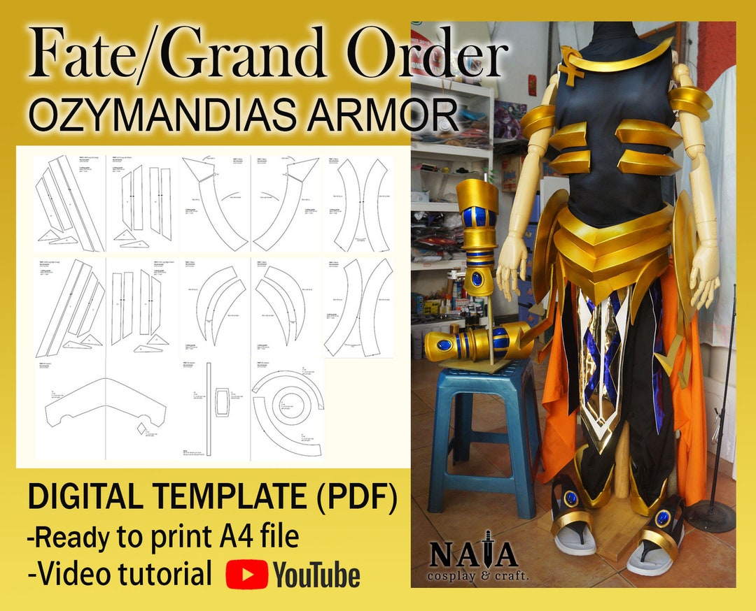Fate Grand Order - Ozymandias Armor Pattern, DIY FGO Template Blueprint ...
