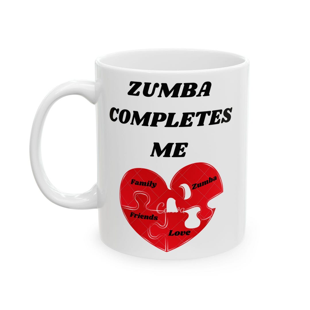Zumba Completes Me Mug - Fun Workout Ceramic Cup for Fitness Lovers ...