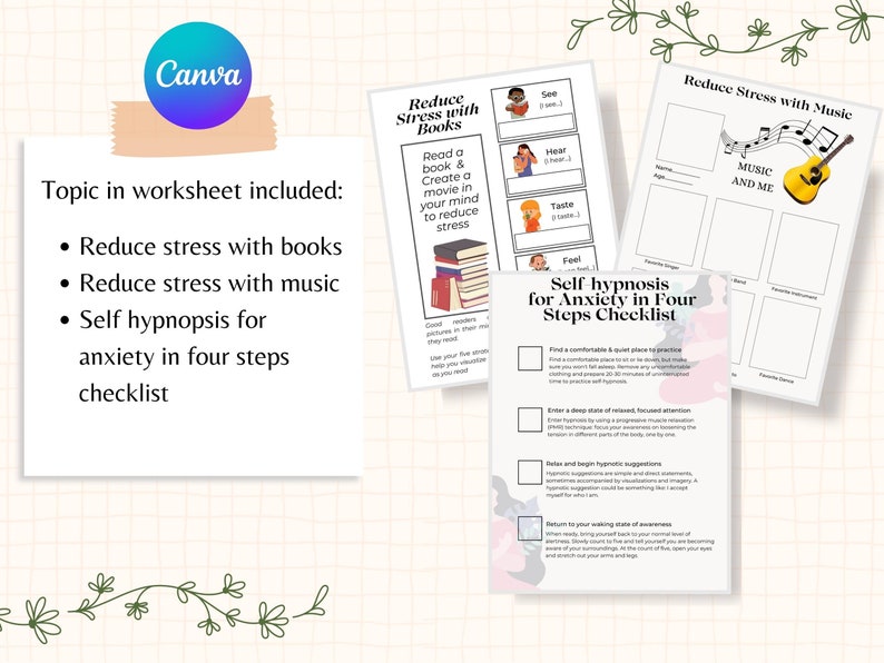 Say Goodbye to Stress Worksheet Coaching Client Toolkit Editable Canva ...