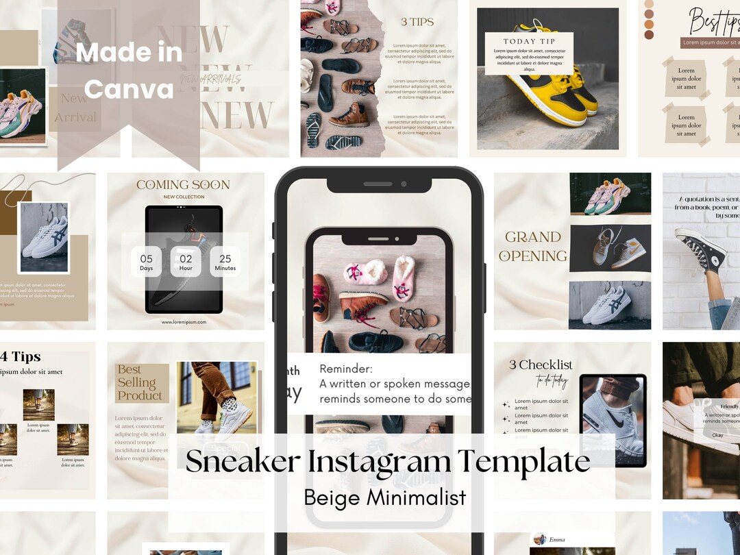 Boho Sneakers Instagram Templates, Fashion Instagram Feed, Social Media ...
