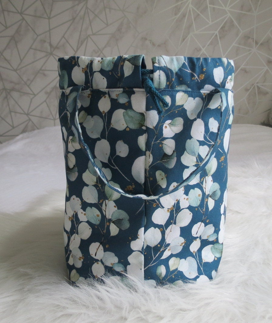 Large Project Bag Quality Canvas Bag Pockets Yarn Project - Etsy