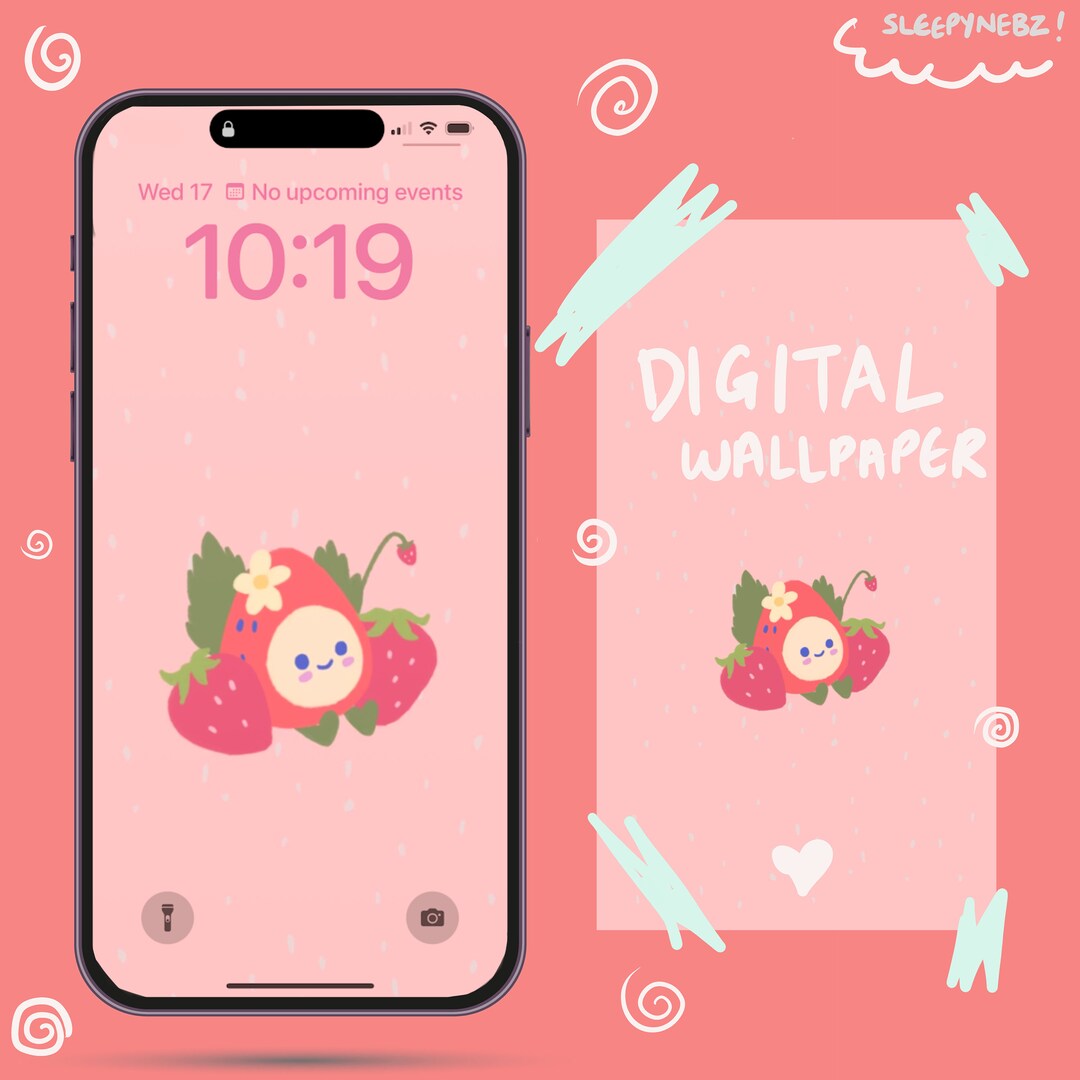Tamagotchi Phone Wallpaper Strawberry Ichigotchi Wallpaper Cute Pink ...
