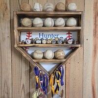 Personalized Player-at-bat Baseball and Ring Display Holds 44 Rings ...