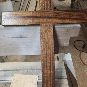 Handmade Wood Cross. African Mahogany. Wall Hanging Decor. Religious ...