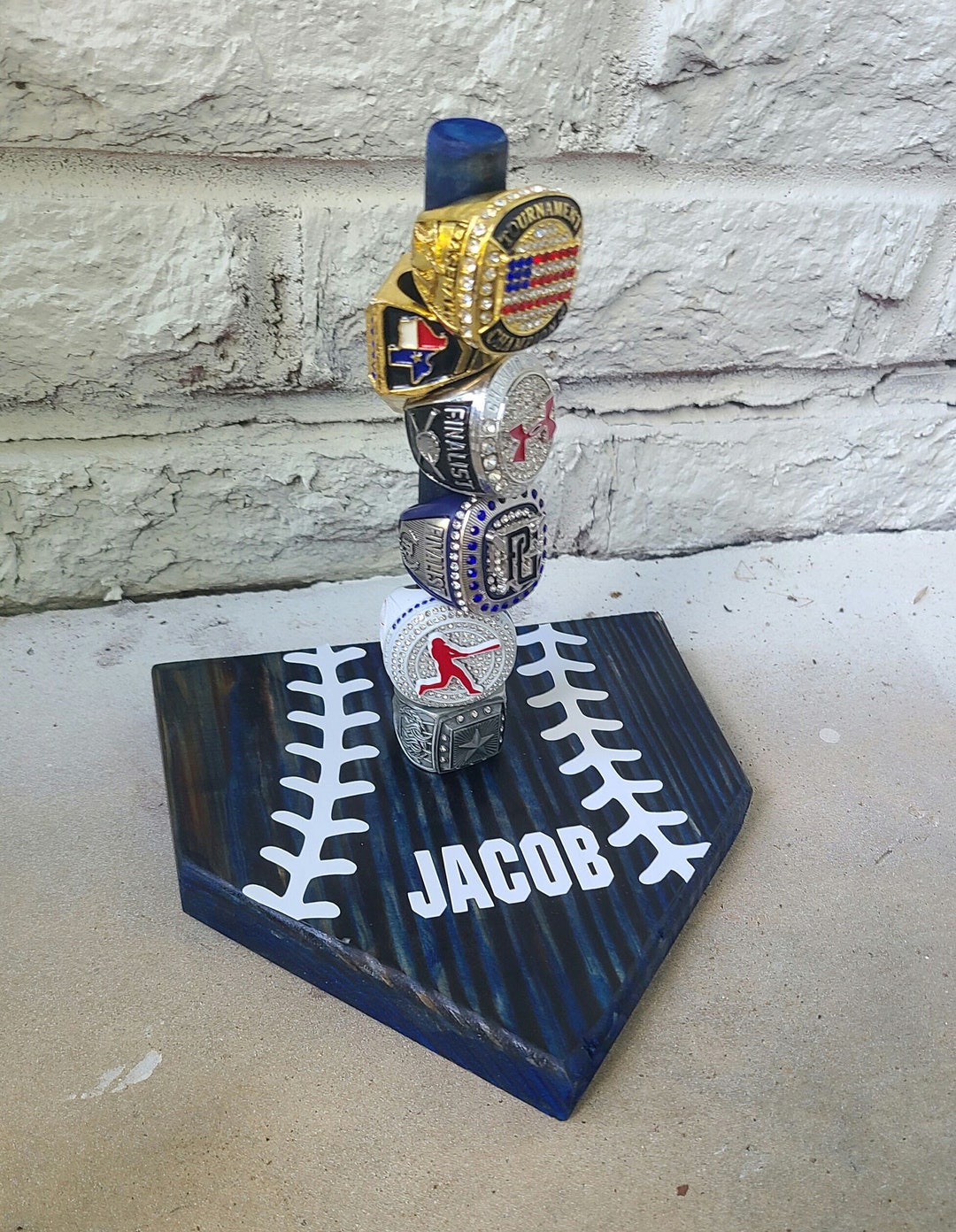 Baseball Ring Stand. Ring Display. Wood Ring Holder. Baseball Decor ...