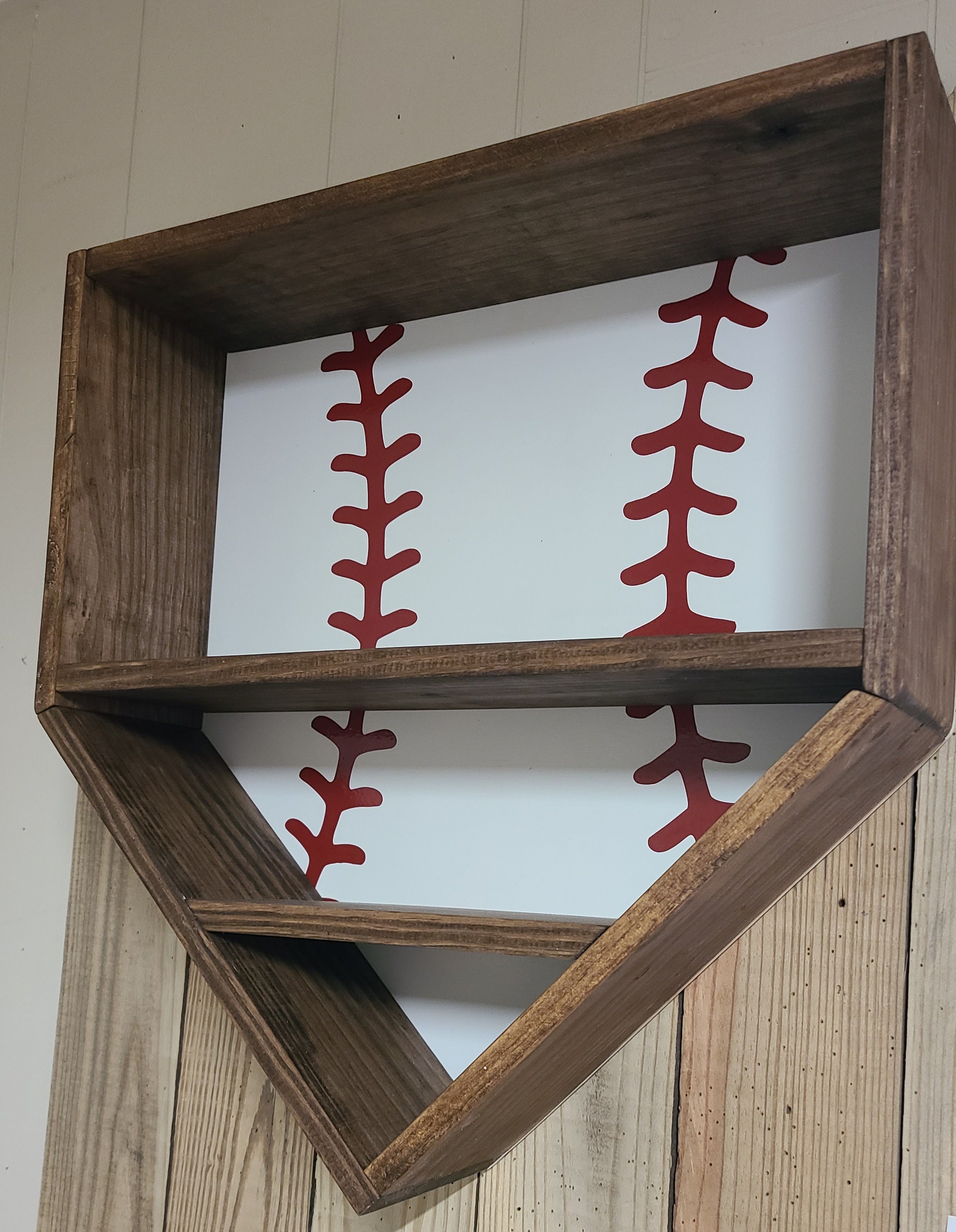 Customizable Baseball/softball Ring Holder Display: Wooden Home Plate ...