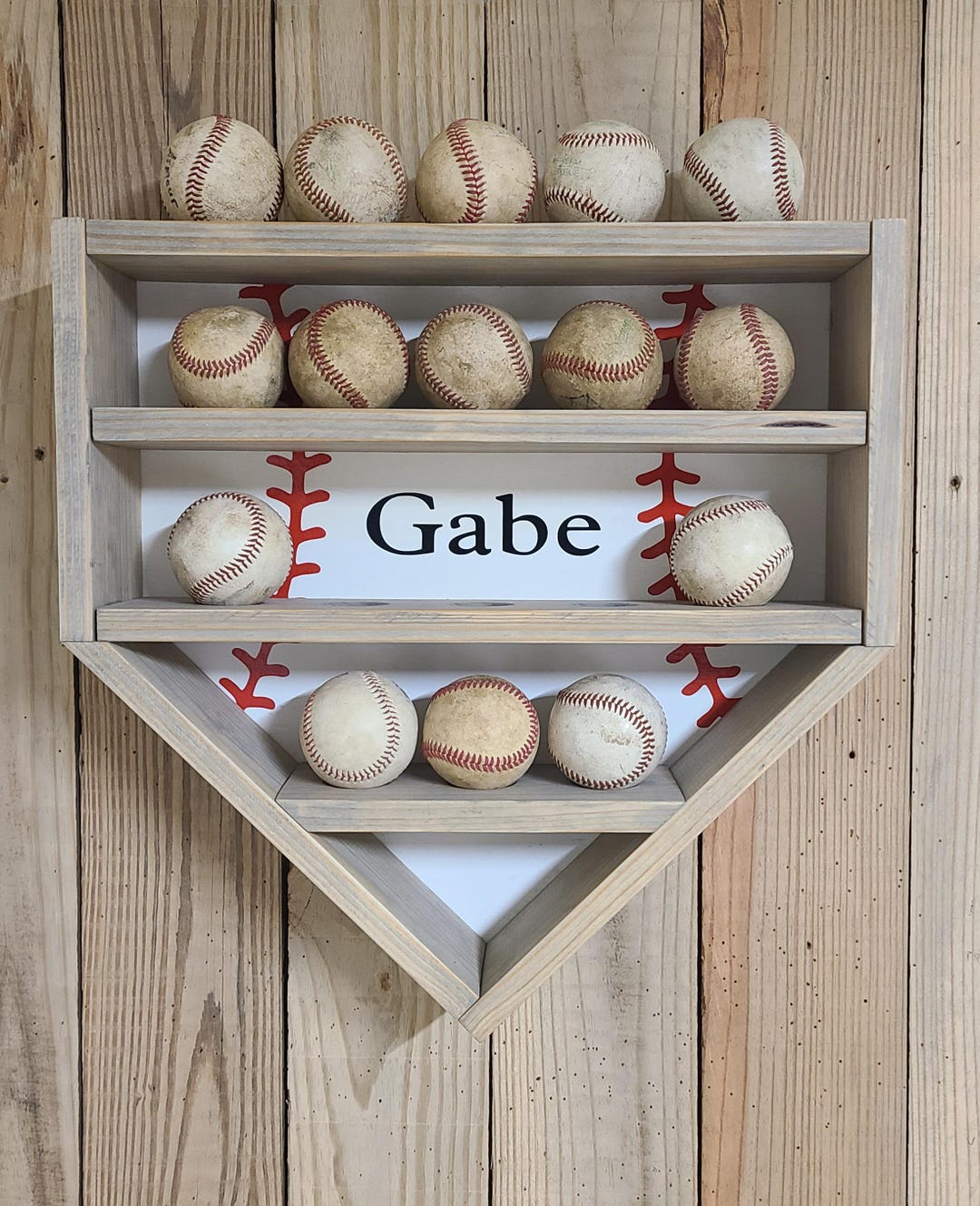Personalized Baseball Holder ONLY: 18 Ball Display Case, Home Run Decor ...