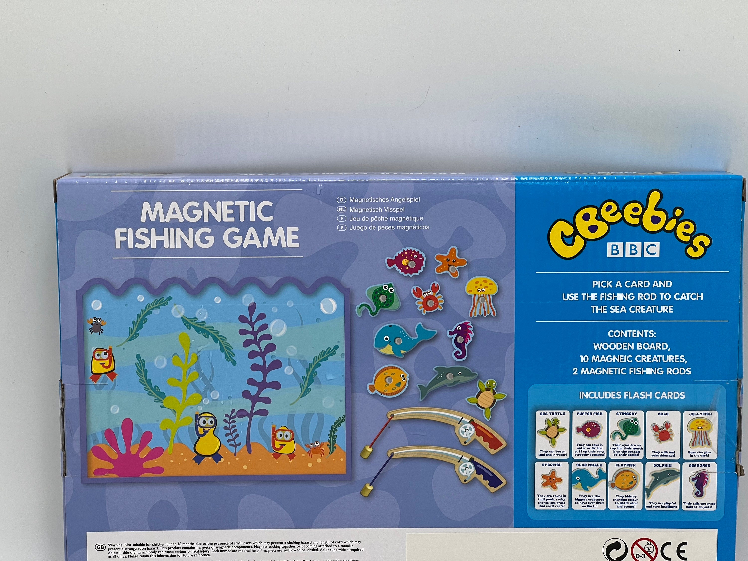 Magnetic Fishing Game. Cbeebies. Wooden Board & Flash Cards. Age 3 NEW ...