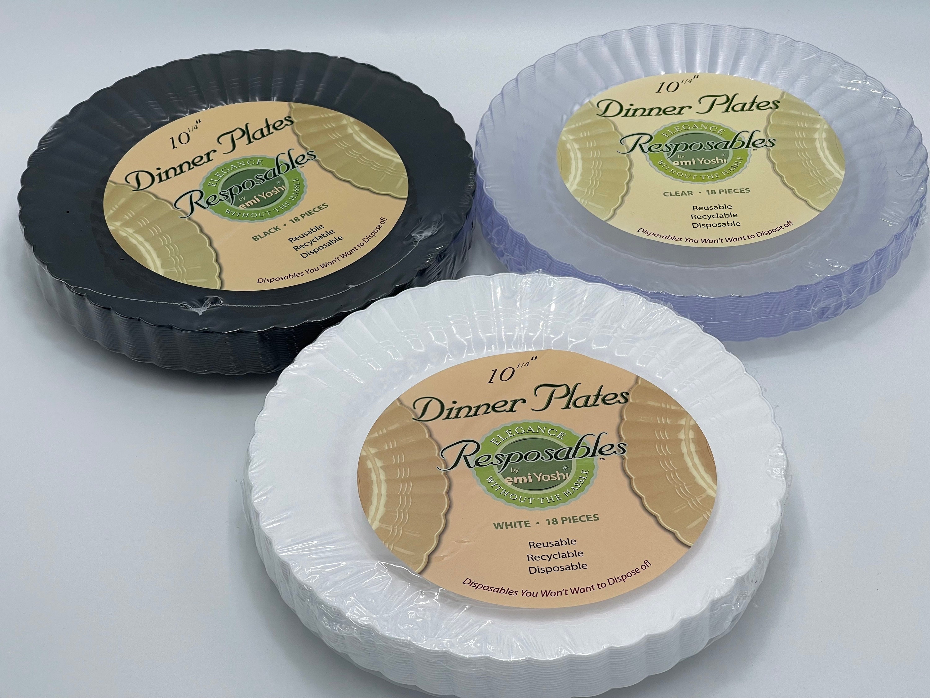 Reusable Disposables by EMI-YOSHI. Plates/bowls. White/clear/black ...