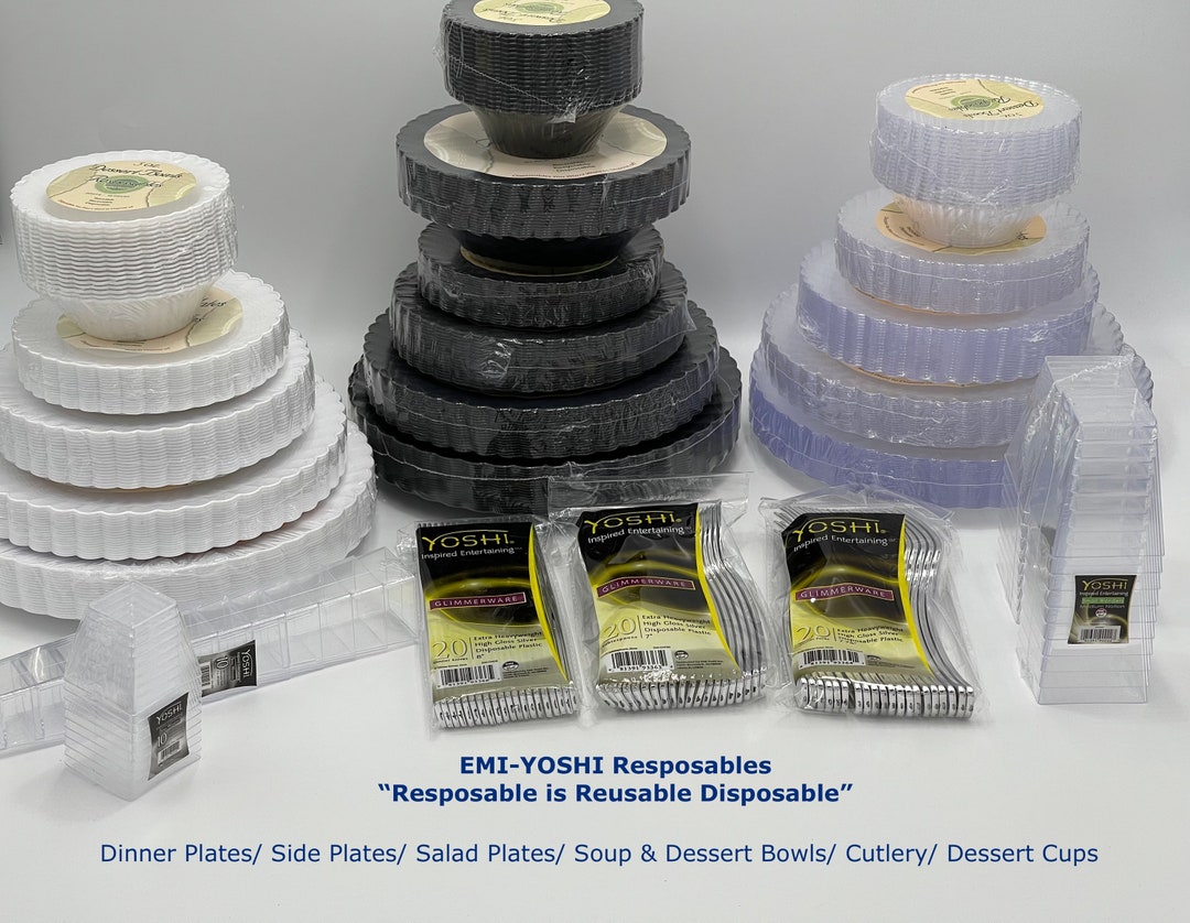 Reusable Disposables by EMI-YOSHI. Plates/bowls. White/clear/black ...