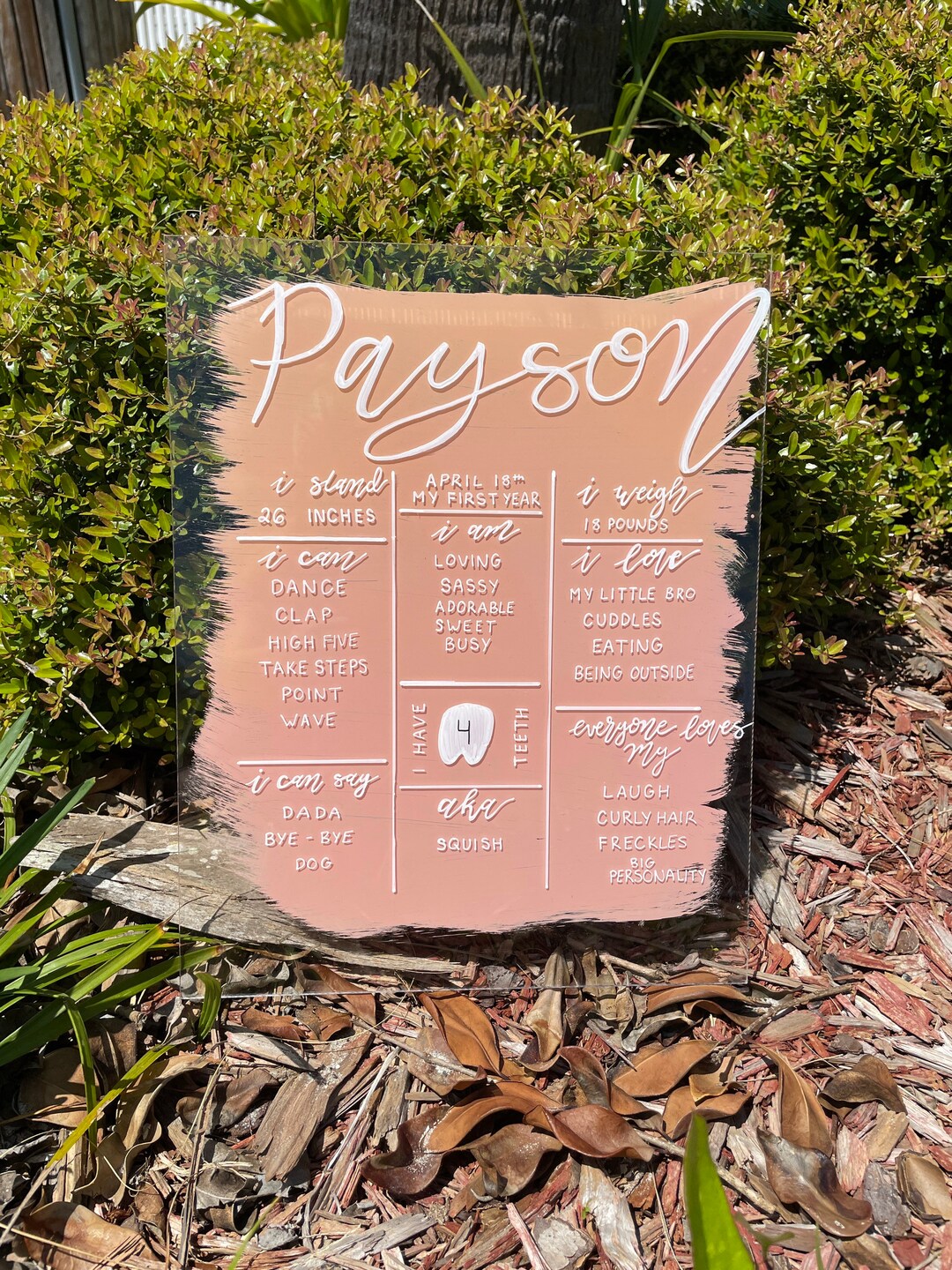 Baby Milestone Sign | Acrylic Milestone Sign | Acrylic Birthday Sign ...