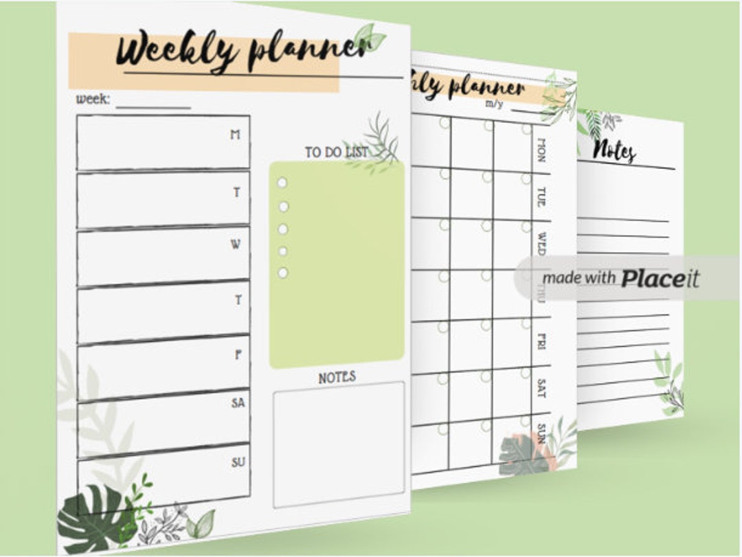 PDF Printable PLANNER- Monthly, Weekly, Daily - Etsy