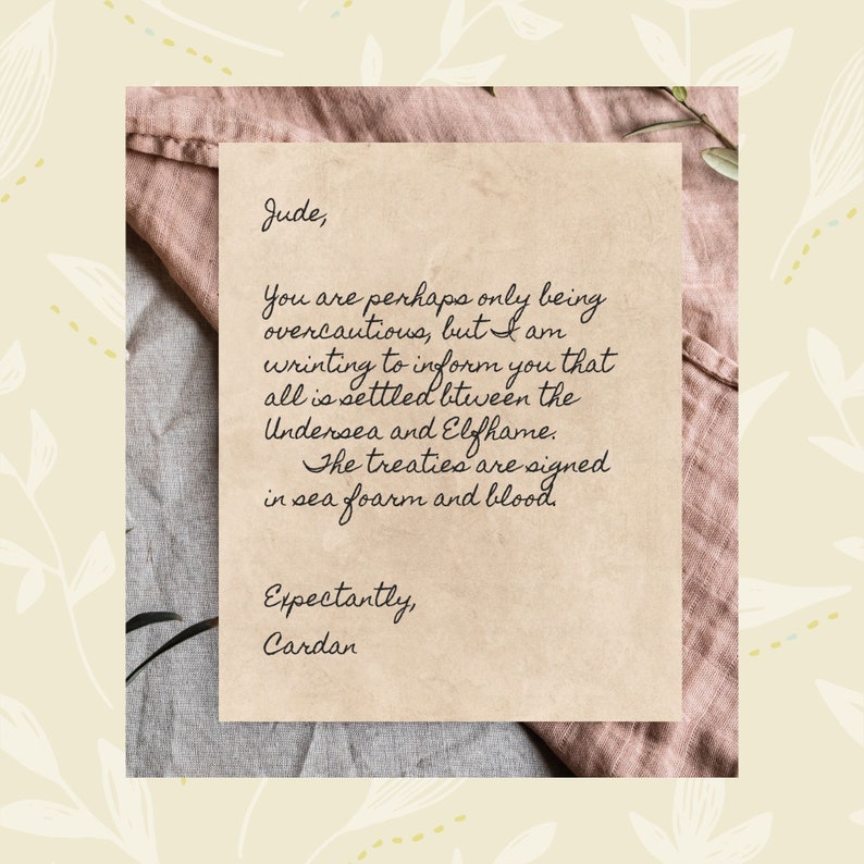 Cardan's Letters to Jude the Folk of the Air Seven - Etsy Australia