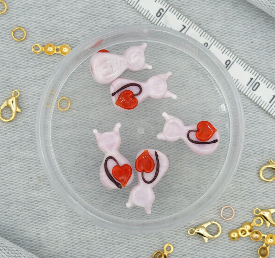 Glass Murano Cat Beads, Holey Glass Beads, Necklace & Bracelet Beads ...