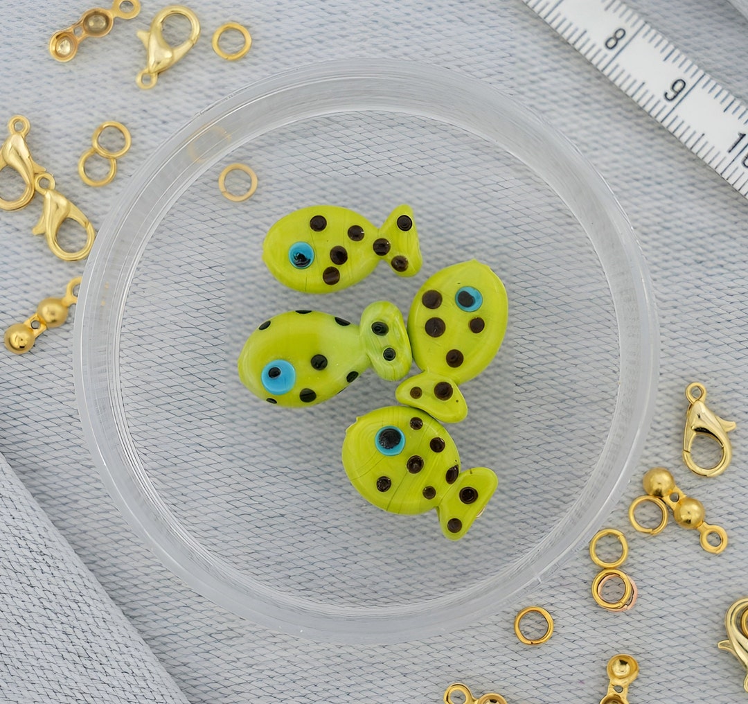 Glass Murano Bead, Fish Shaped Murano Lampwork, Holey Glass Beads ...