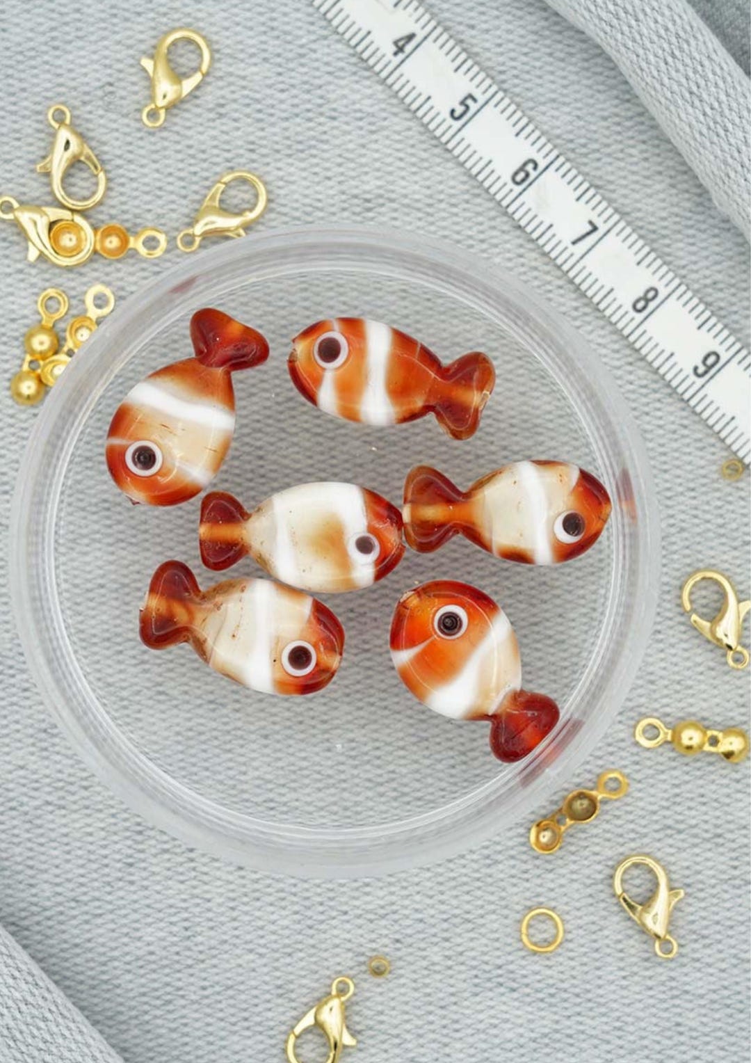 Handmade Murano Glass Fish Beads: Colorful Sea Animal Charms - Etsy