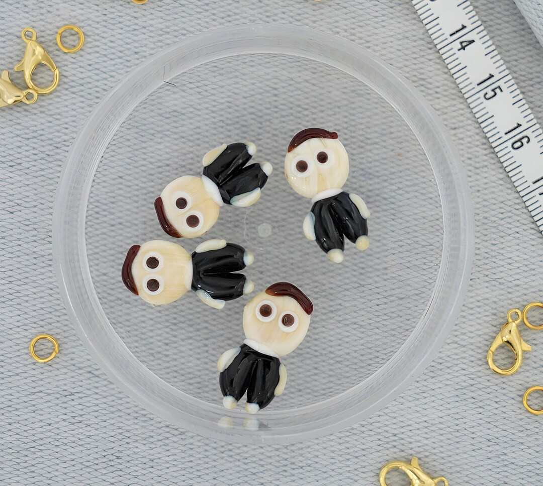 Glass Murano Bead, Cookie Boy Murano Lampwork, Holey Glass Bead ...