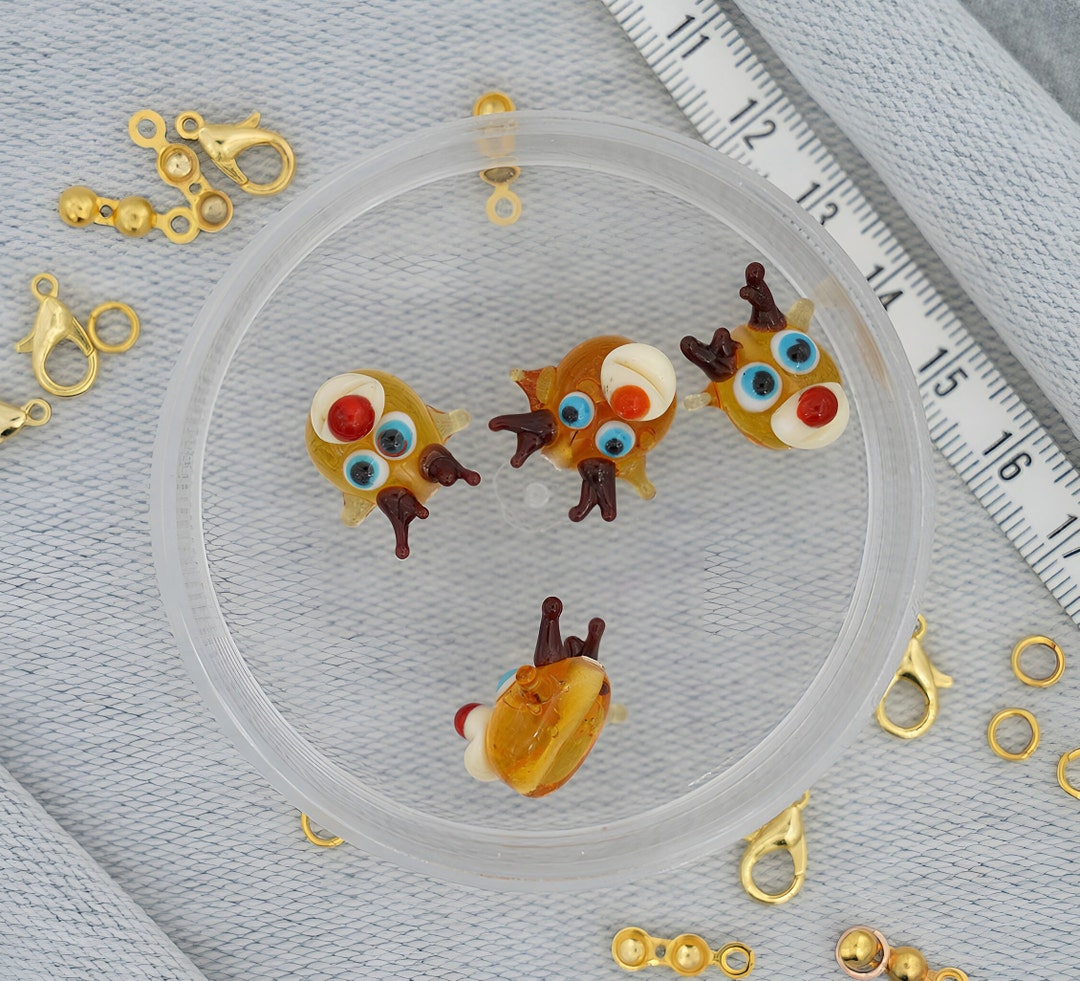 Glass Murano Bead, Deer Shaped Murano Lampwork, Holey Glass Beads ...