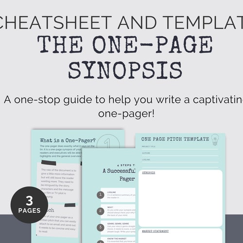 Screenplay One-page Outline Script Synopsis Template - Etsy