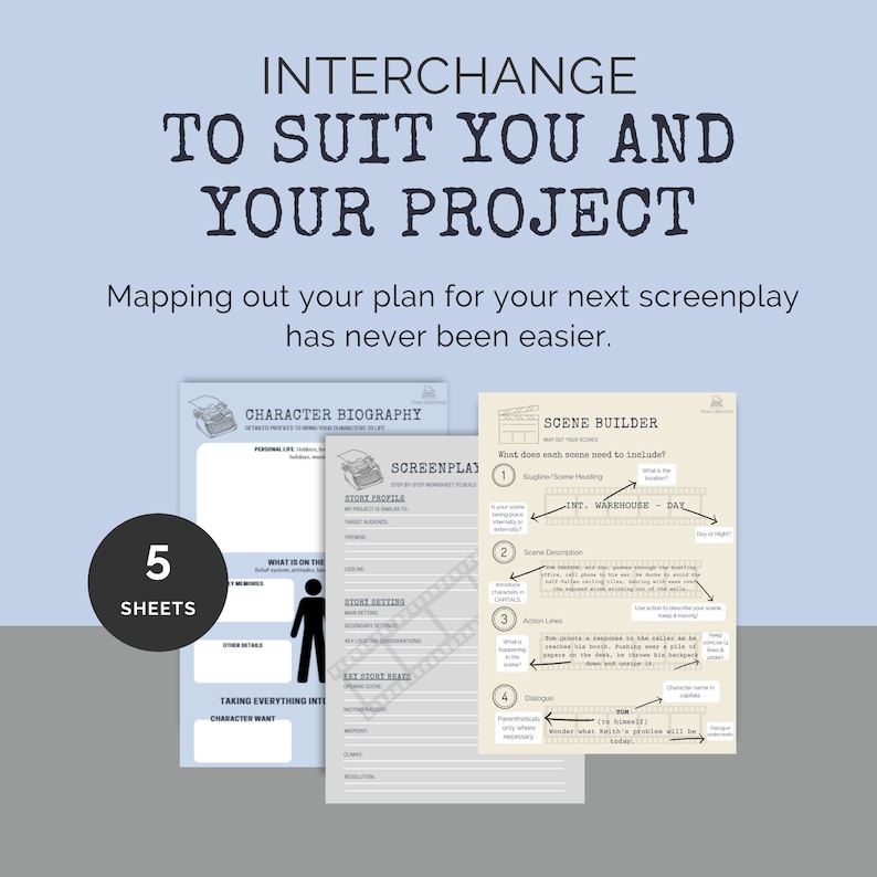 Screenwriting Worksheet Bundle | Character Biographies | Plot Outline ...