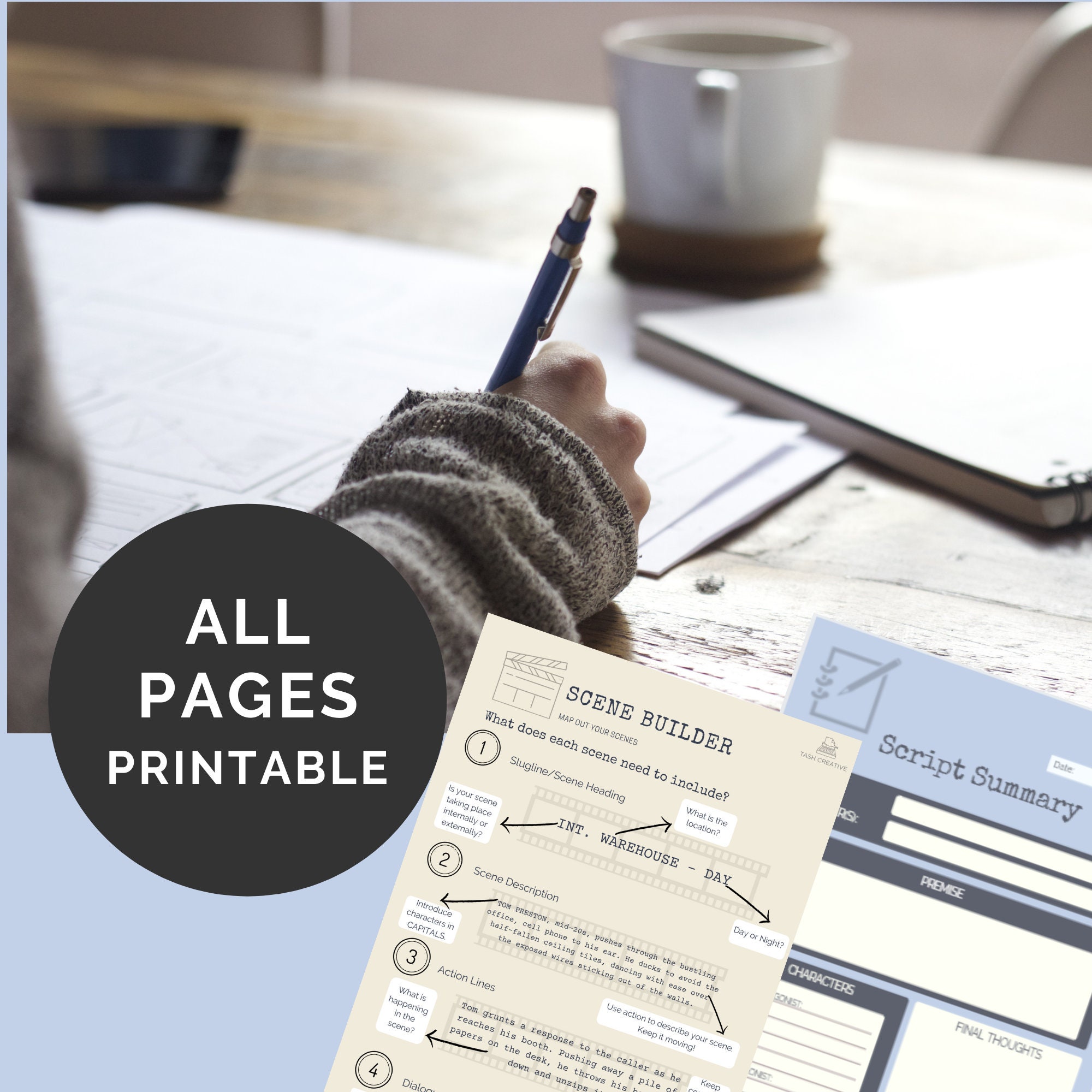Screenwriting Worksheet Bundle | Character Biographies | Plot Outline ...