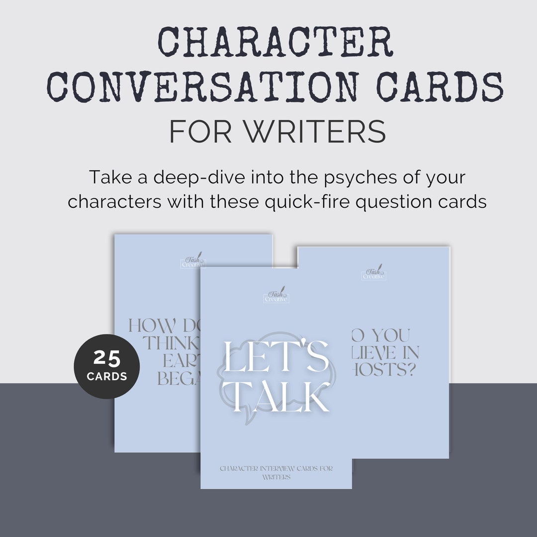 Digital Character Conversation Cards for Writers | Screenwriters ...
