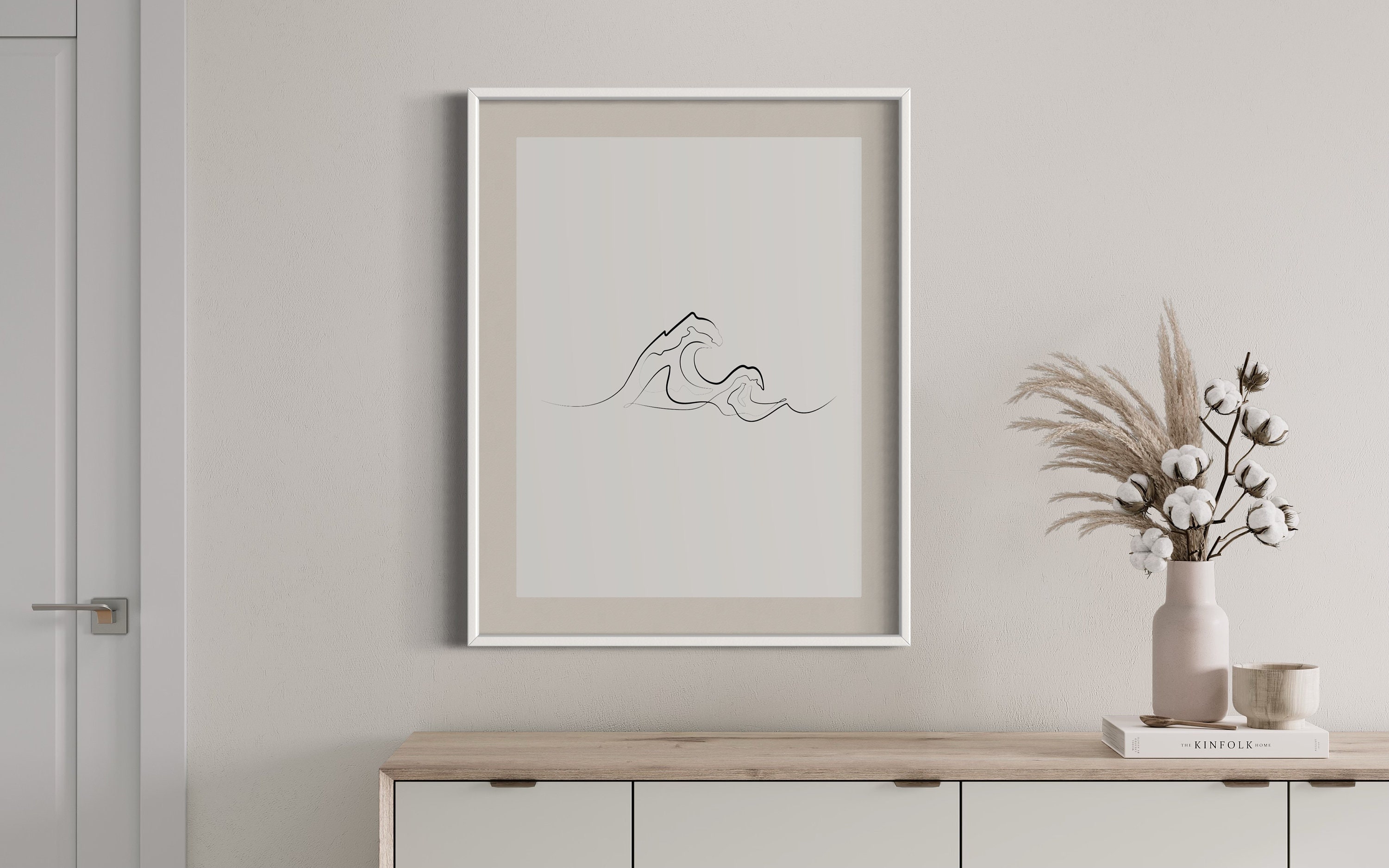 Minimalist Wave Line Art Ocean Wave One Line Drawing Nature - Etsy