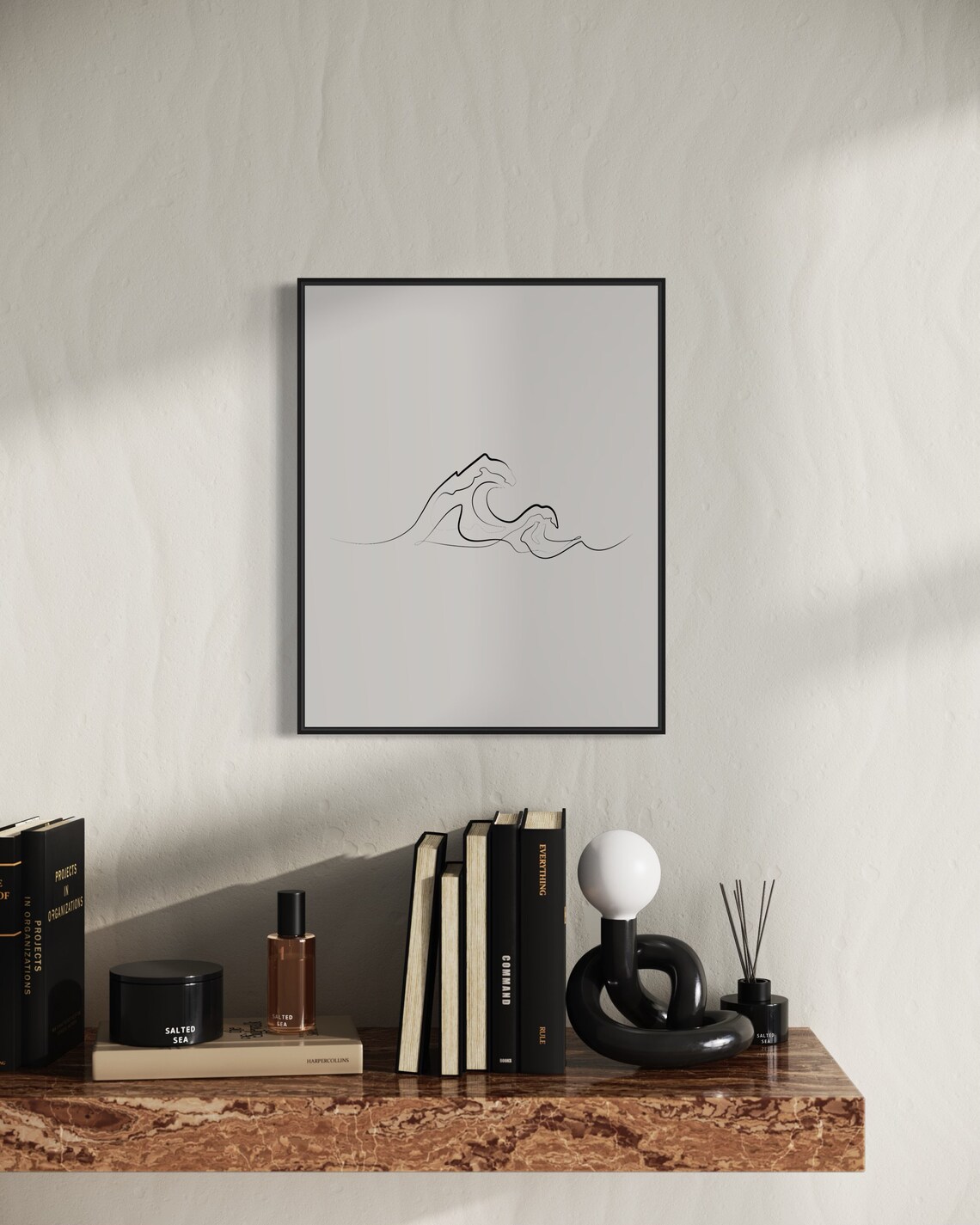 Minimalist Wave Line Art Ocean Wave One Line Drawing Nature - Etsy