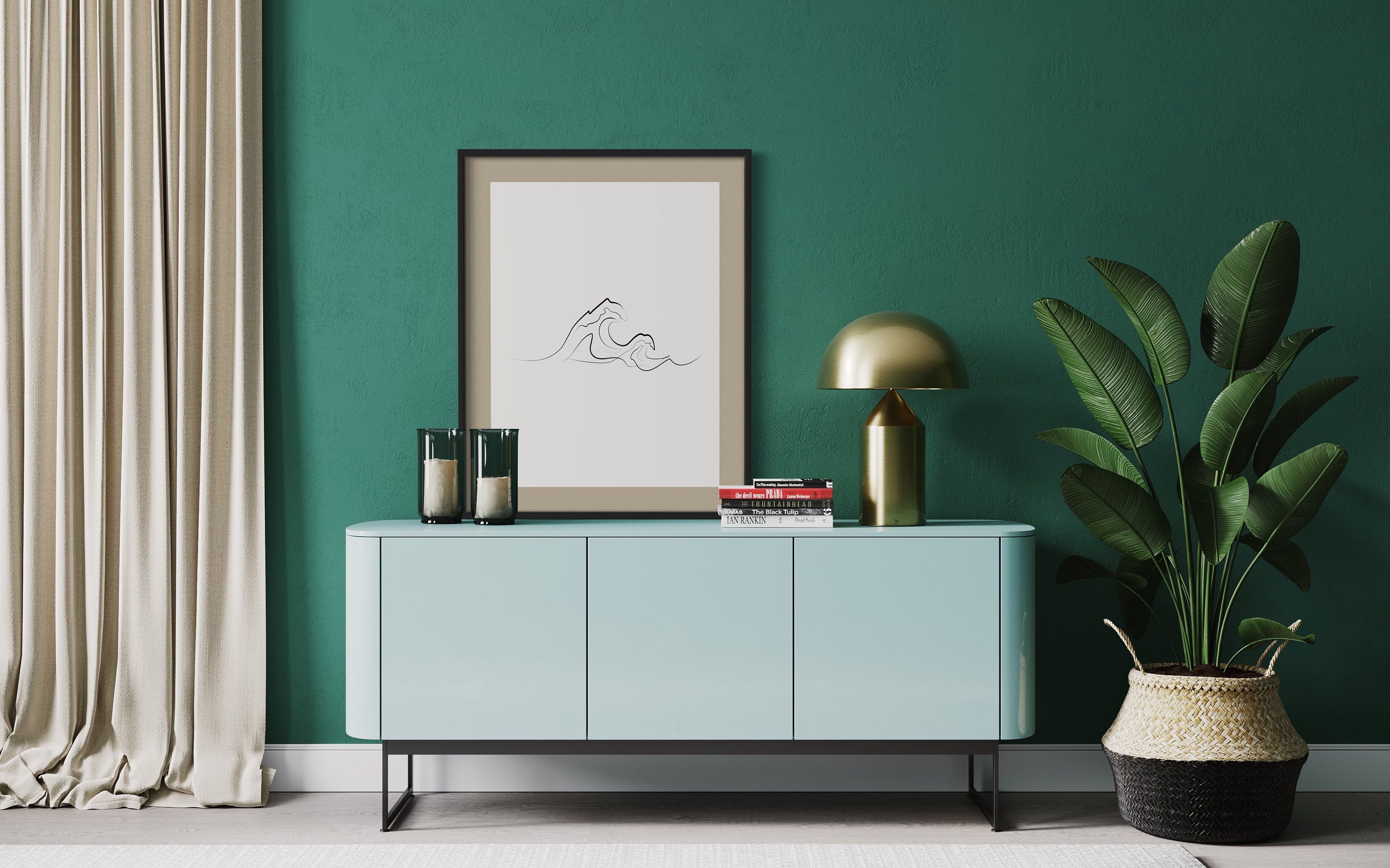 Minimalist Wave Line Art Ocean Wave One Line Drawing Nature - Etsy