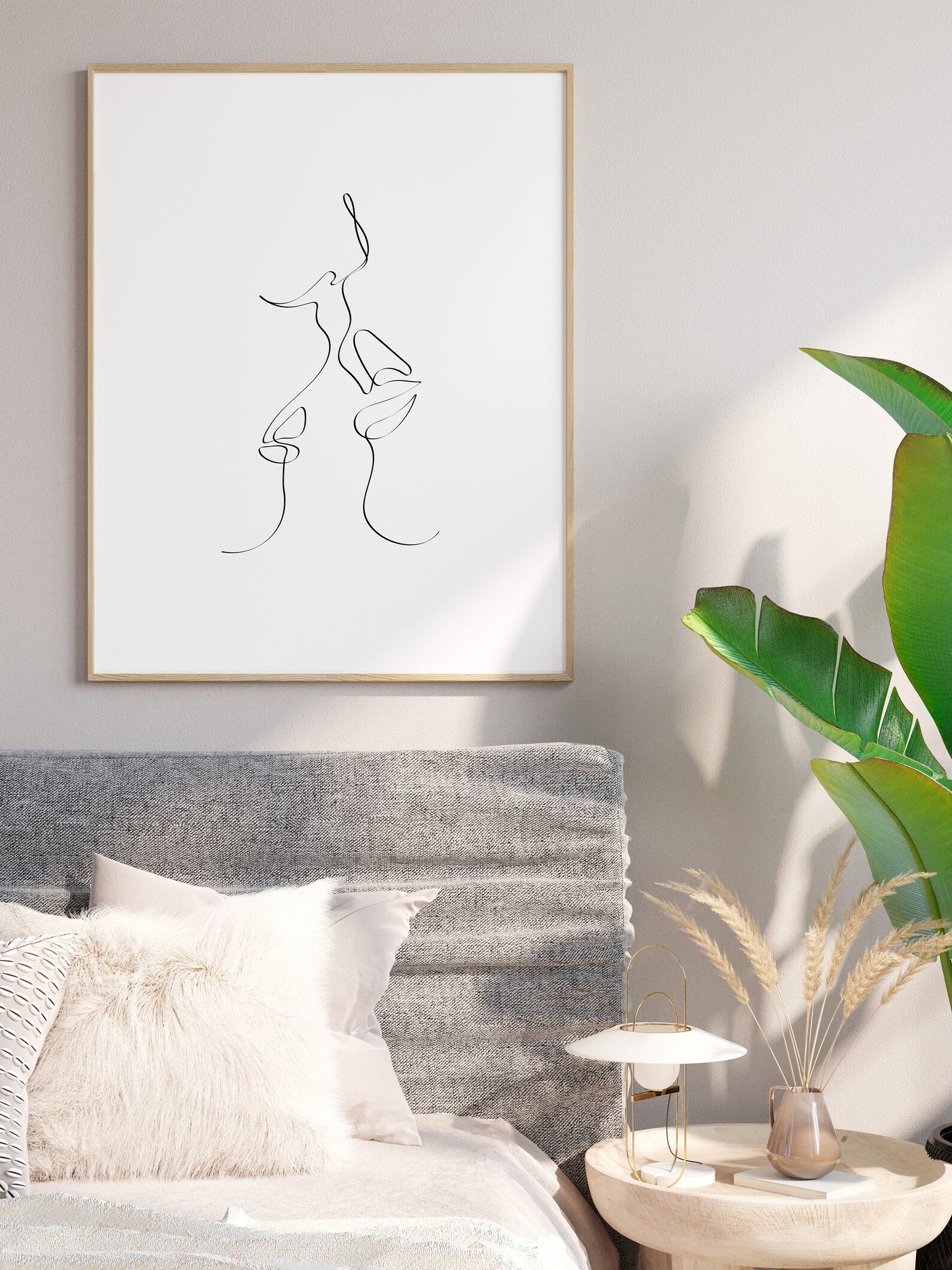 Kissing Line Art Print Kiss Line Drawing Print Kissing | Etsy