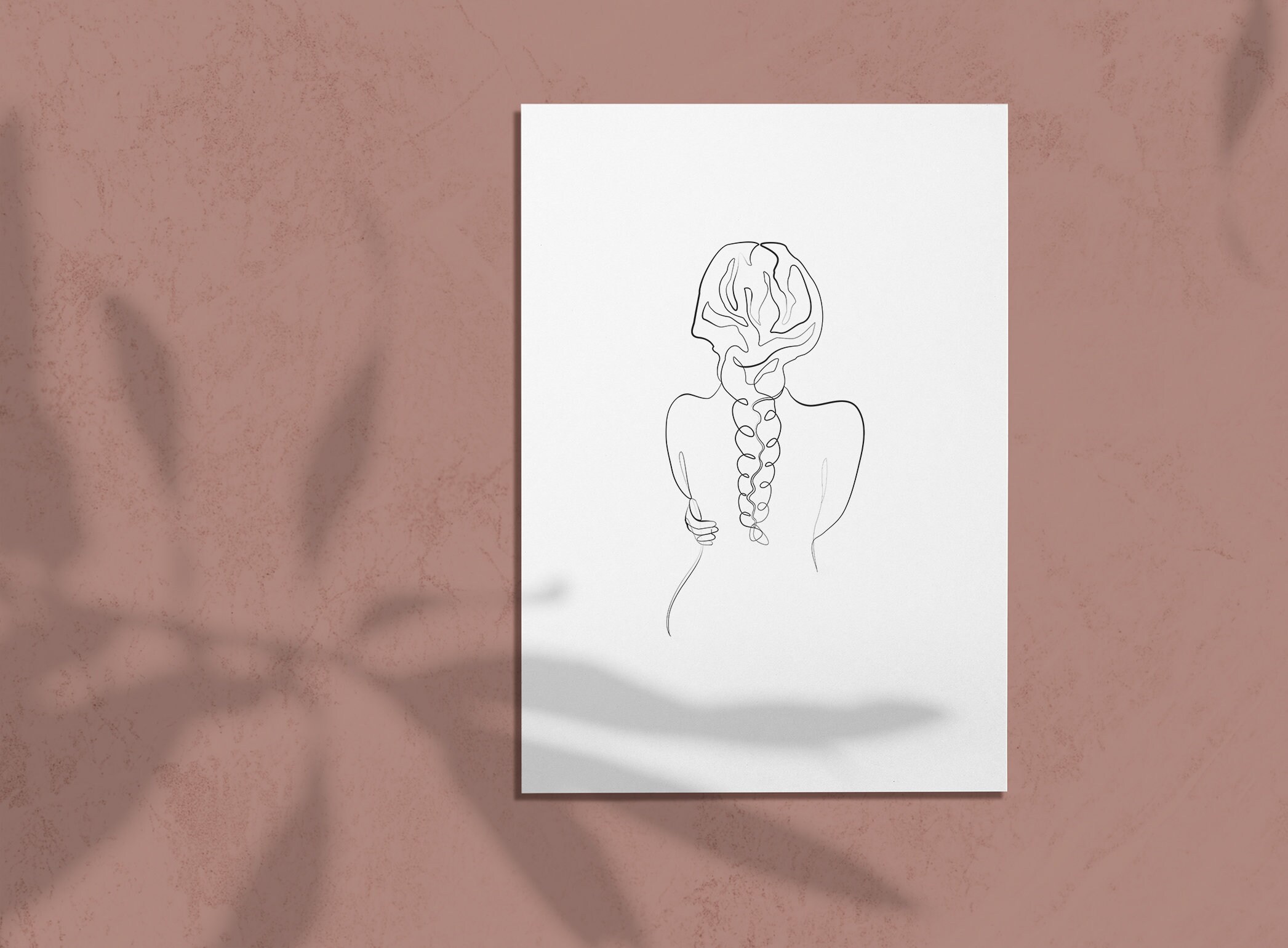 One Line Modern Girl Silhouette Line Art Print Single Line - Etsy