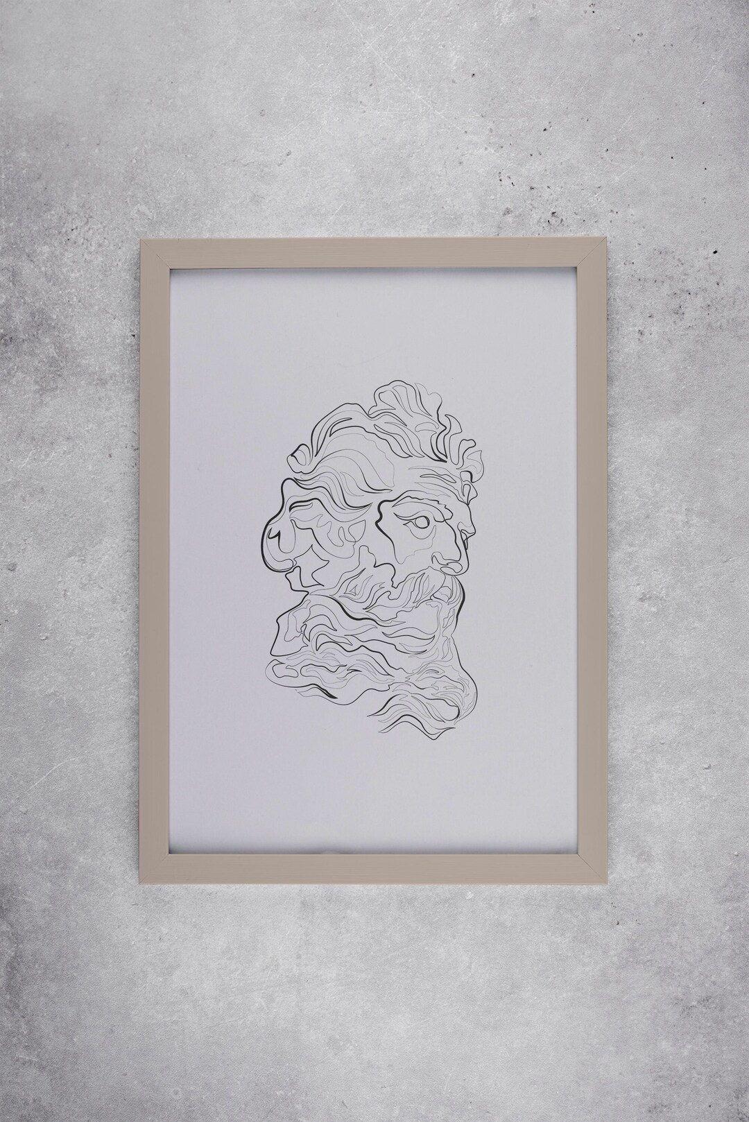 Zeus Greek God Line Work Svg Illustration | Renaissance | Minimalistic ...