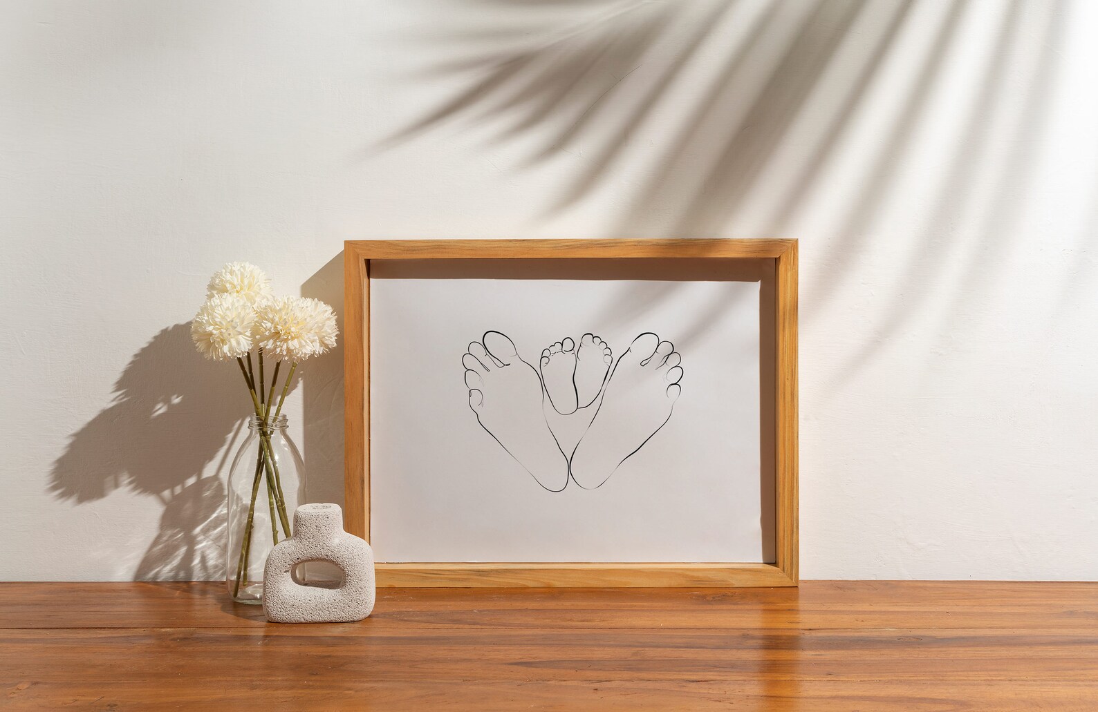 Parent & Baby Feet Printable Art – One Line Family Drawing | Minimalist ...
