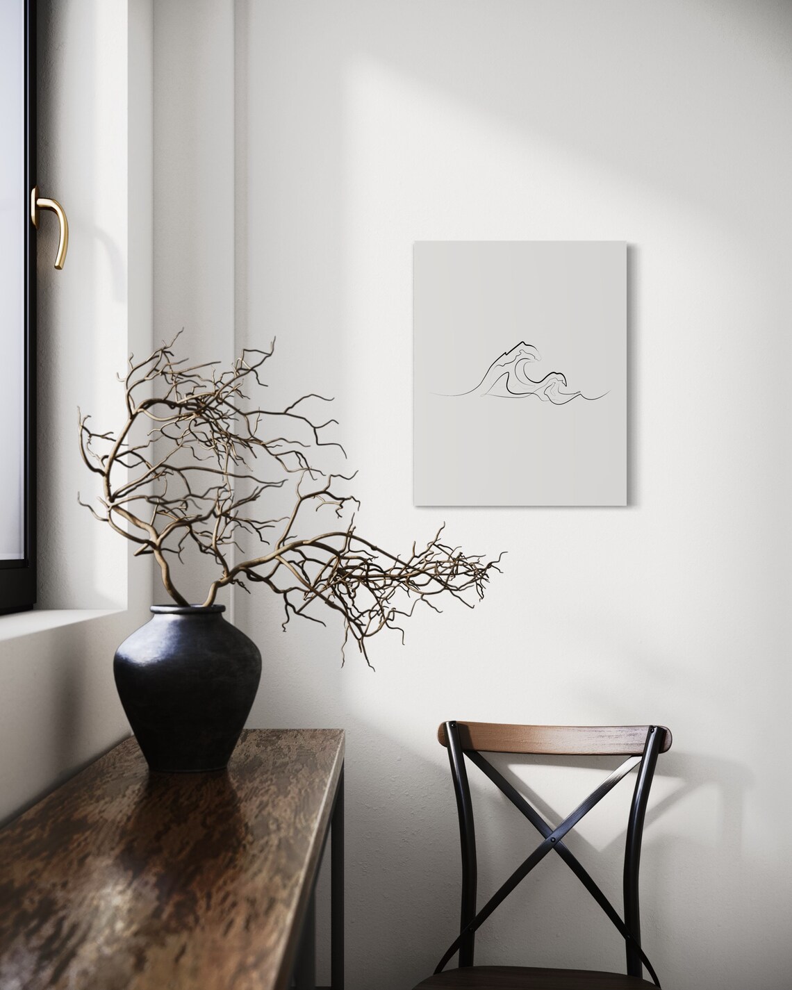 Minimalist Wave Line Art Ocean Wave One Line Drawing Nature - Etsy