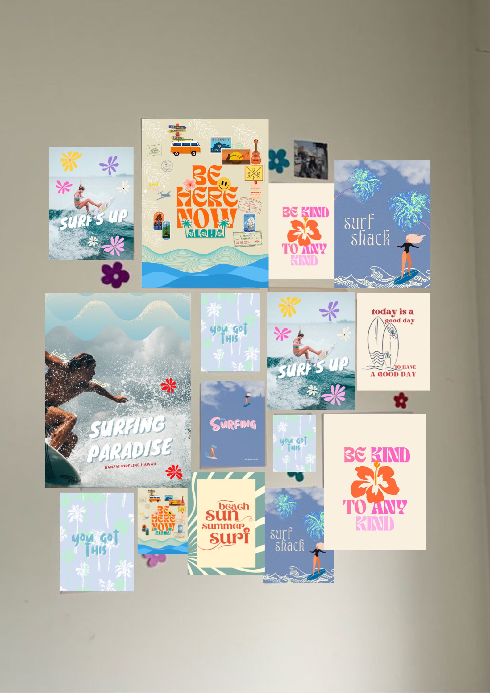 Surf Room Wall Collage Summer Girl Aesthetic Wall Collage Beach Wall ...
