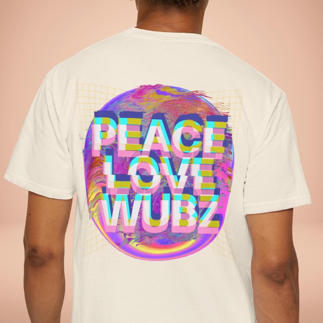 Wubz Shirt Peace Love Wubz Tshirt Bass Rave Merch Riddim Tee Festival ...