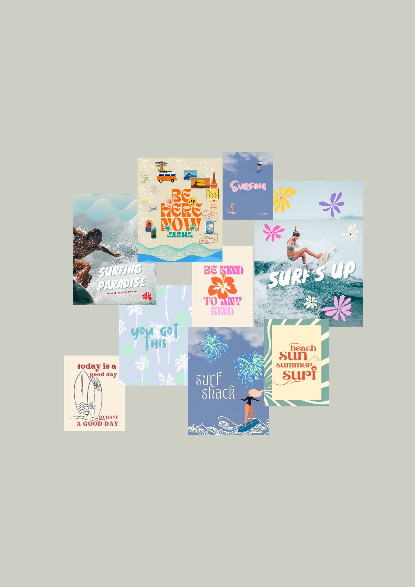 Surf Room Wall Collage Summer Girl Aesthetic Wall Collage Beach Wall ...