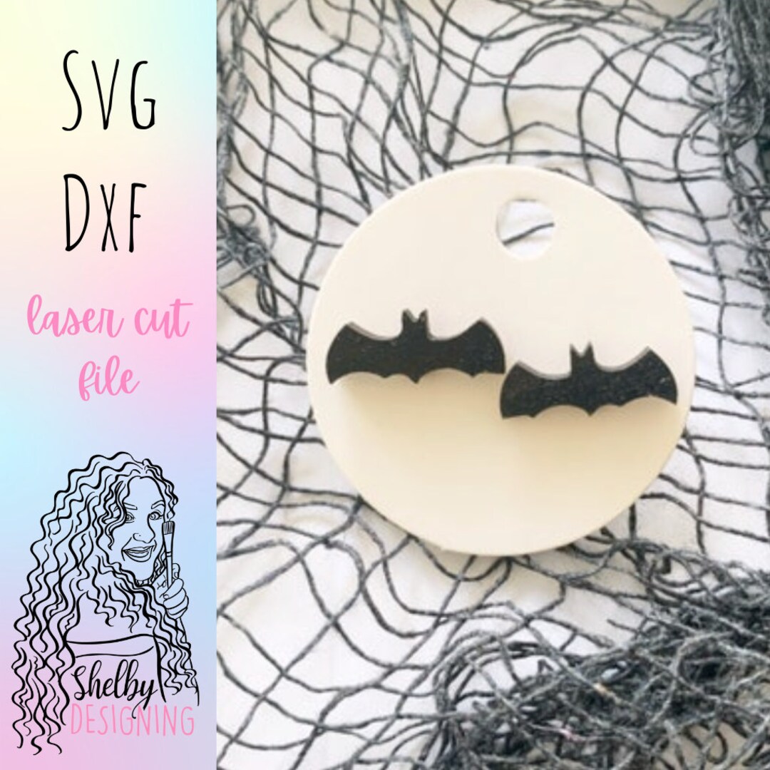 Halloween Bat Stud Glowforge SVG File, Halloween Bat Earring SVG File ...