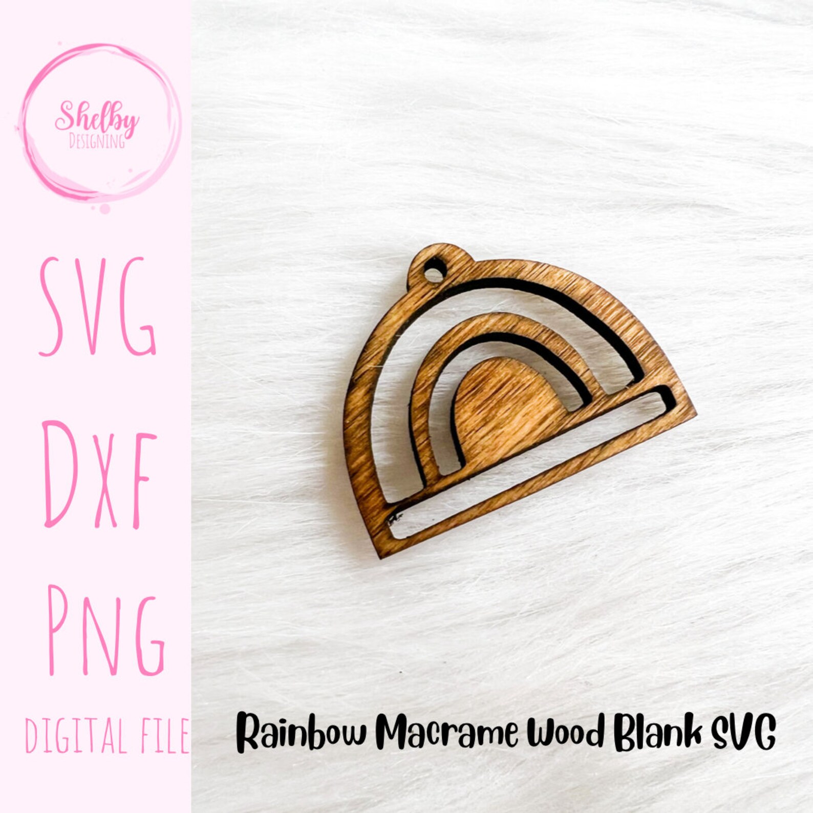 Macrame Wood Rainbow Earring Blank Svg File Glowforge Macrame - Etsy
