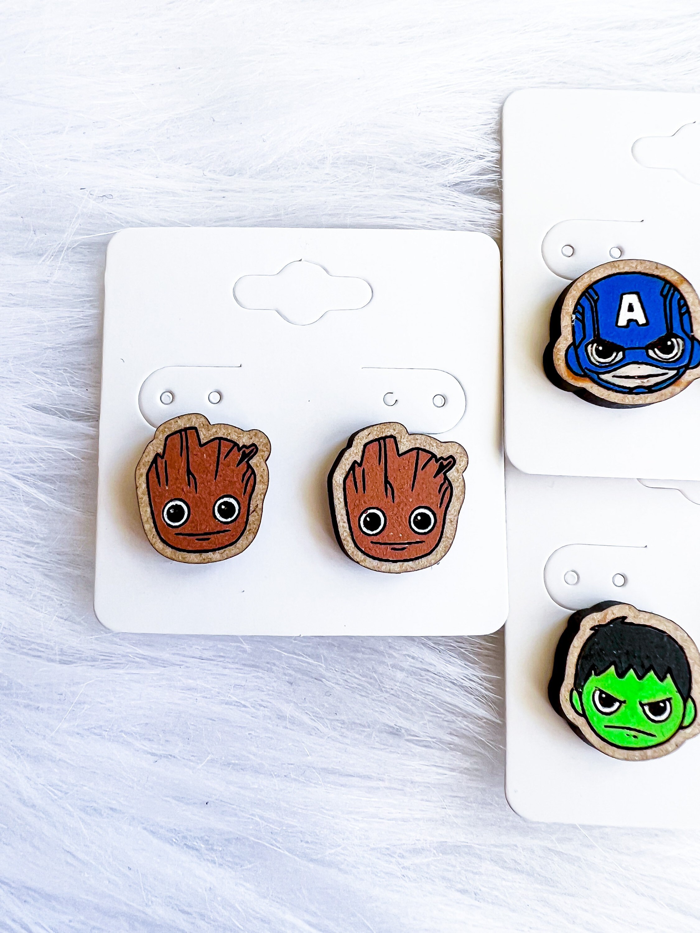 Superhero Chibi Stud Earrings Glowforge Svg Bundle - Etsy