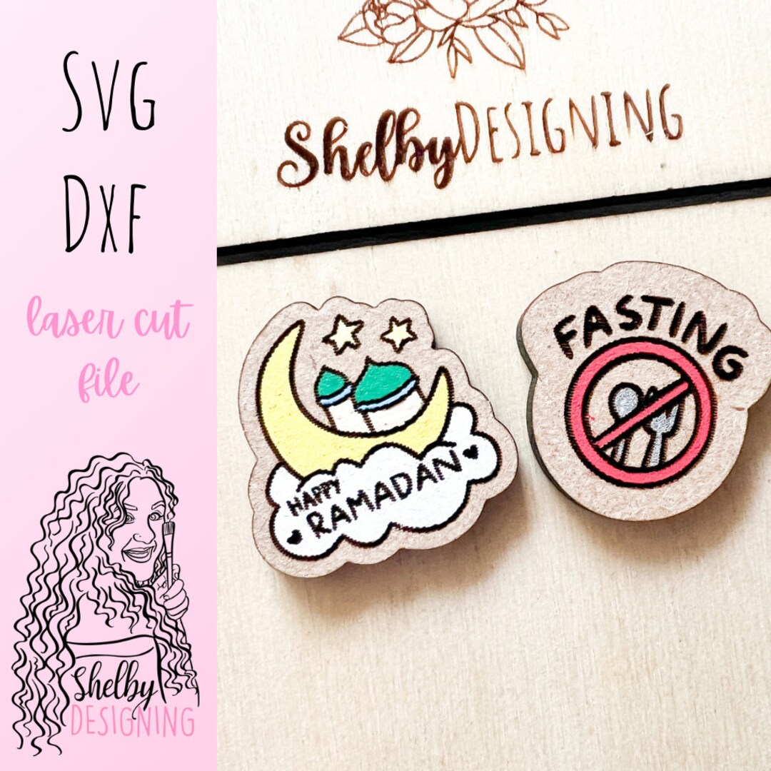 Happy Ramadan | Fasting Pins/earrings SVG DXF File | Glowforge Ramadan ...