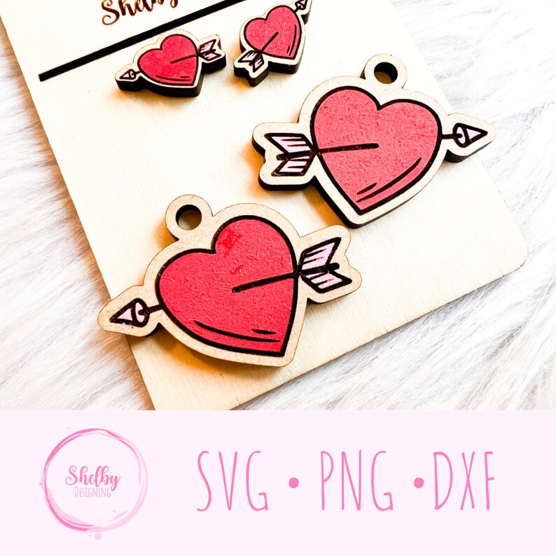 Valentines Day Heart With Arrow SVG File Cute Heart Arrow - Etsy