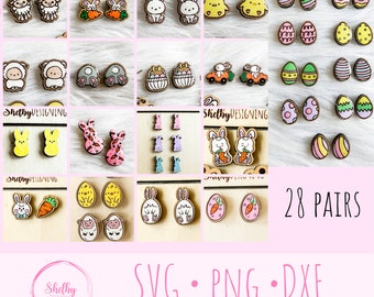 Cute Easter Earrings SVG Bunny SVG Earrings Templates Svg - Etsy