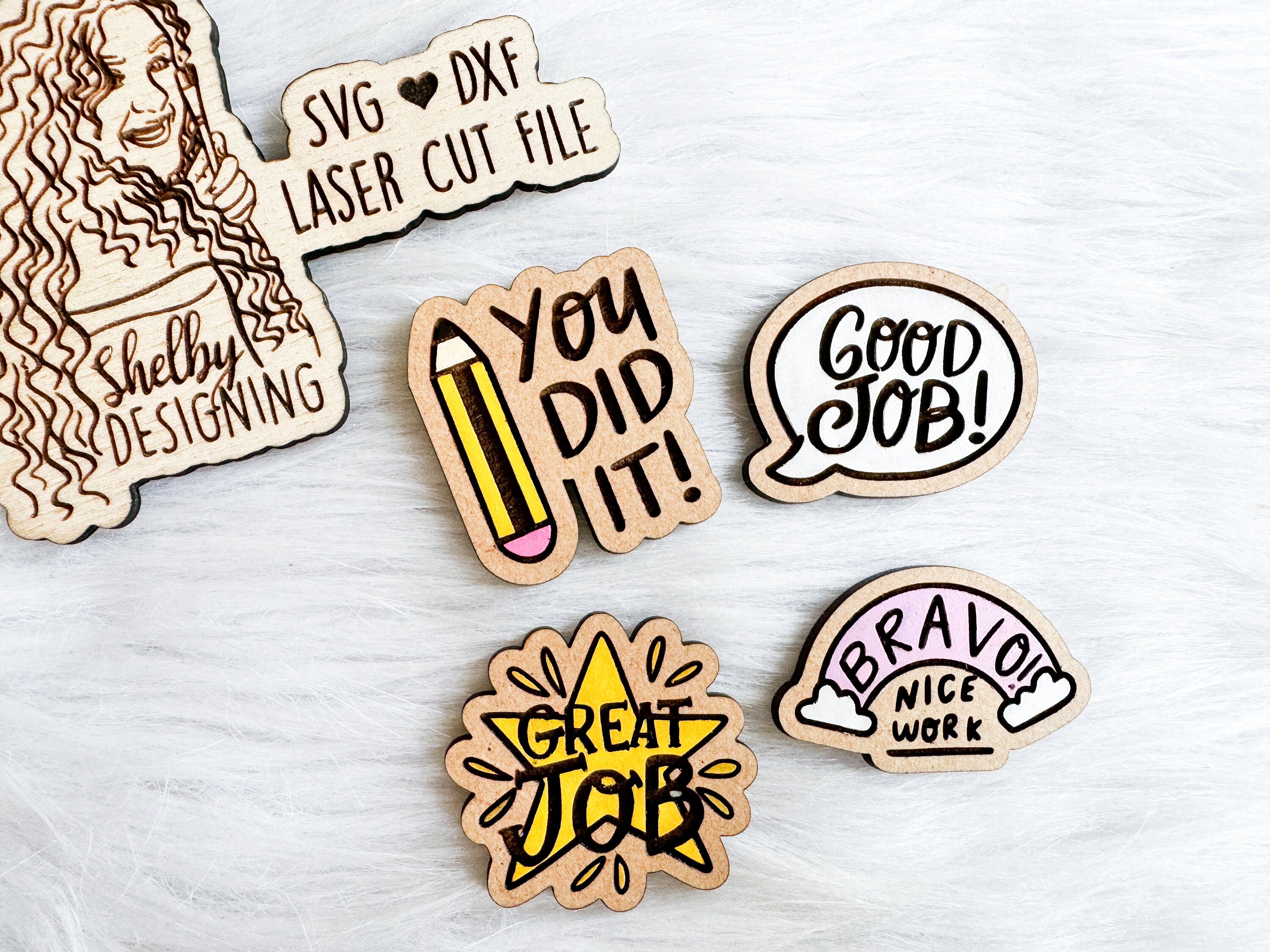 Good Job Reward Pin/magnet Set SVG DXF File, Glowforge School Teacher ...