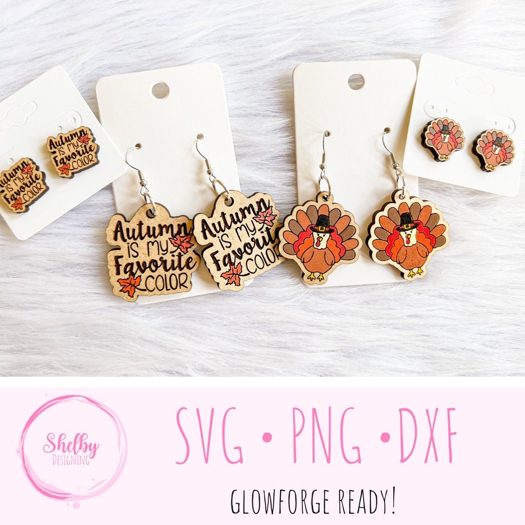 Fall Autumn Season Earring SVG Files Fall Dangle/stud Bundle - Etsy